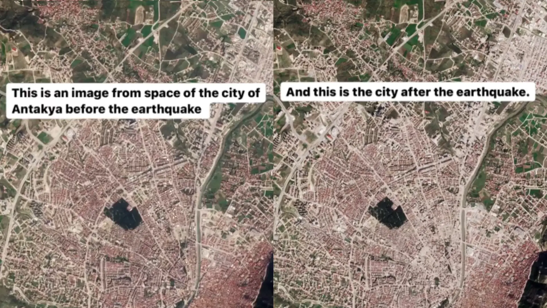 Erdbeben: Satellitenbilder zeigen Zerstörung in türkischer Stadt ...